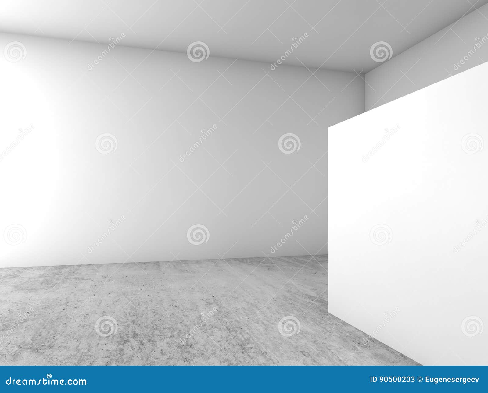 Abstract Empty Interior Background, Blank White 3d Stock Illustration ...