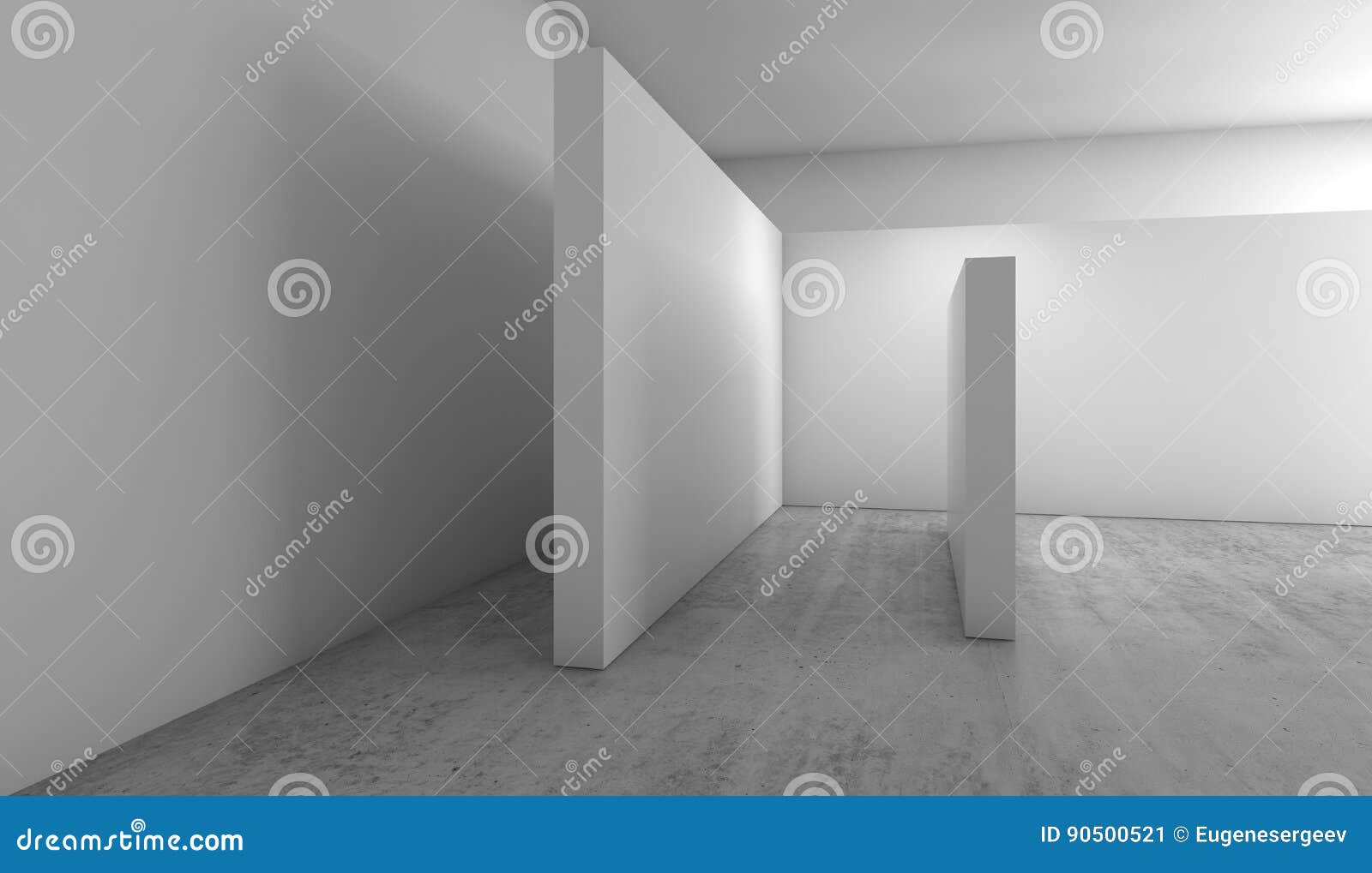 Abstract Empty Interior Background, 3 D Render Stock Illustration ...