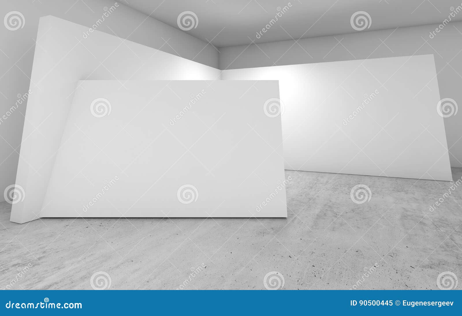 Abstract Empty Interior, White 3d Walls Decoration Stock Illustration ...