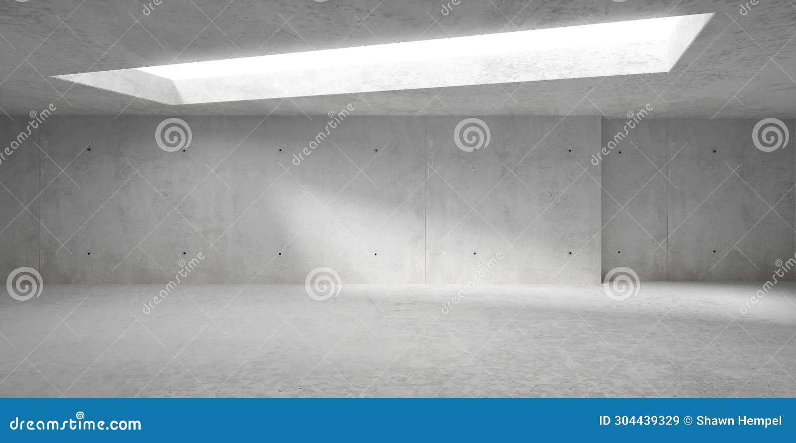 Abstract Empty, Modern Concrete Room with Diagonal Ceiling Opening ...