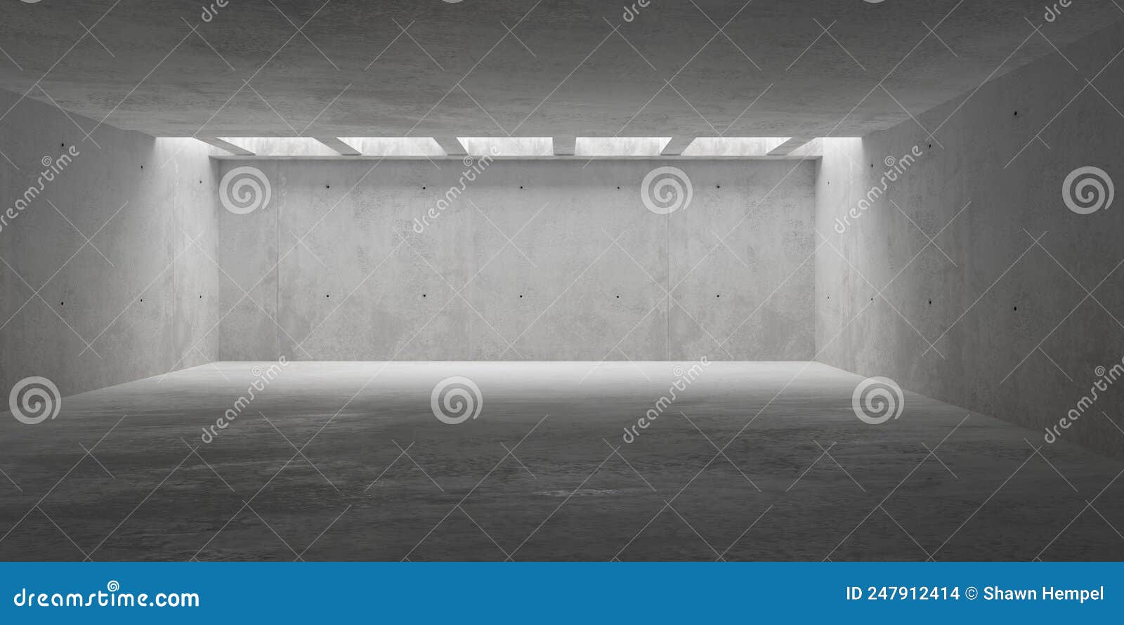 Abstract Empty, Modern Concrete Room with Indirect Lighting from ...