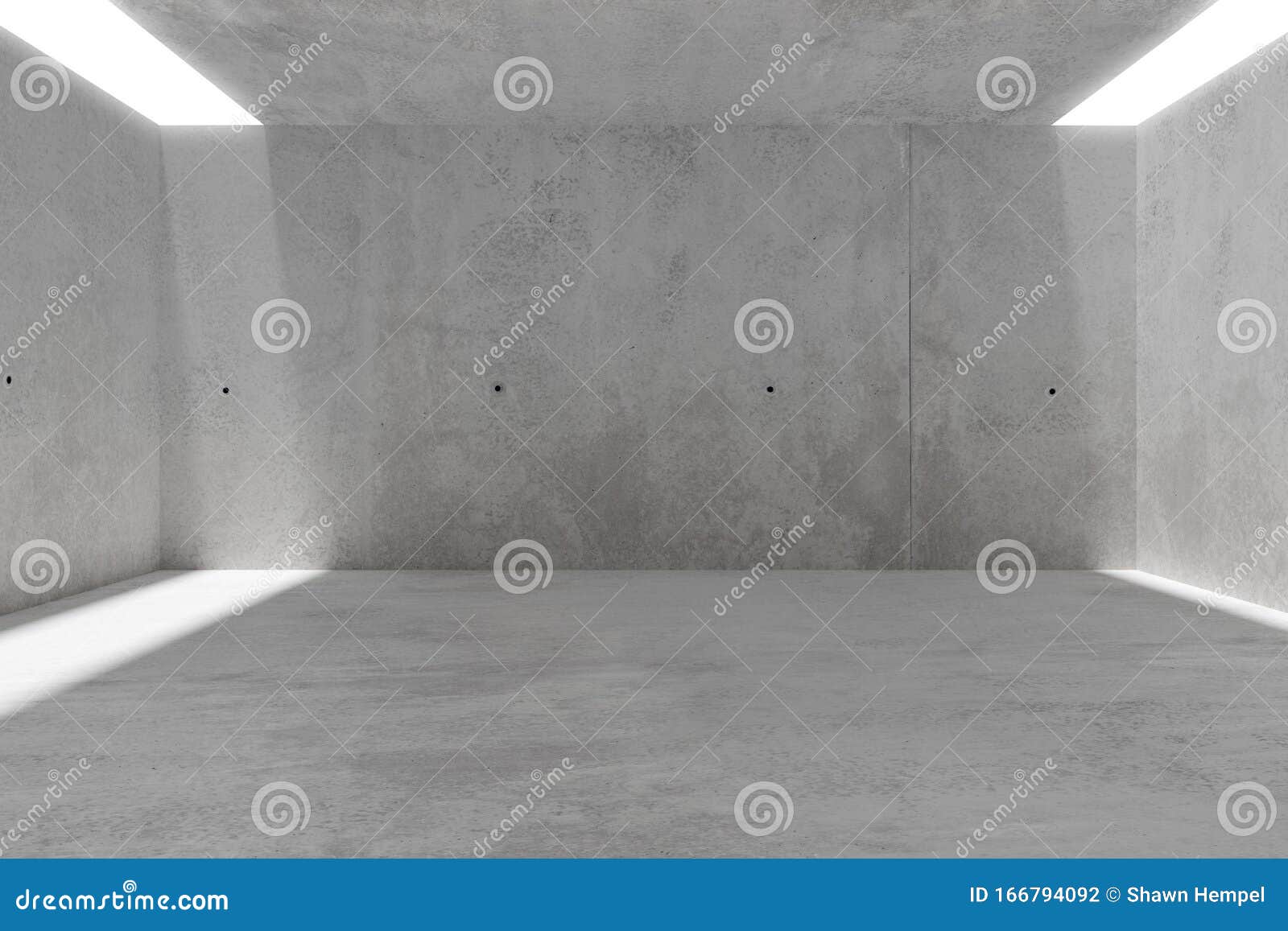Abstract Empty, Modern Concrete Room with Light from Ceiling ...
