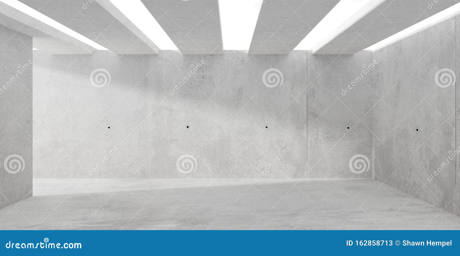 Abstract Empty, Modern Concrete Room with Skylight from Ceiling Wall ...