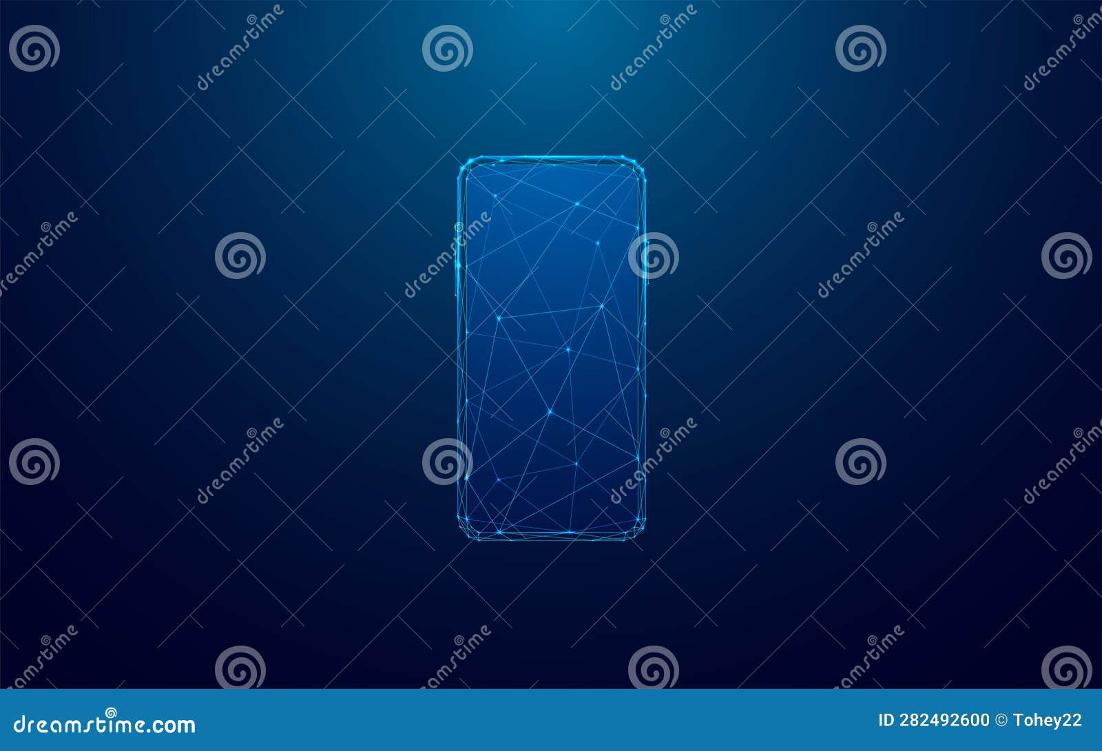 Abstract Empty Phone Screen in Blue Low Poly Style. Stock Vector ...