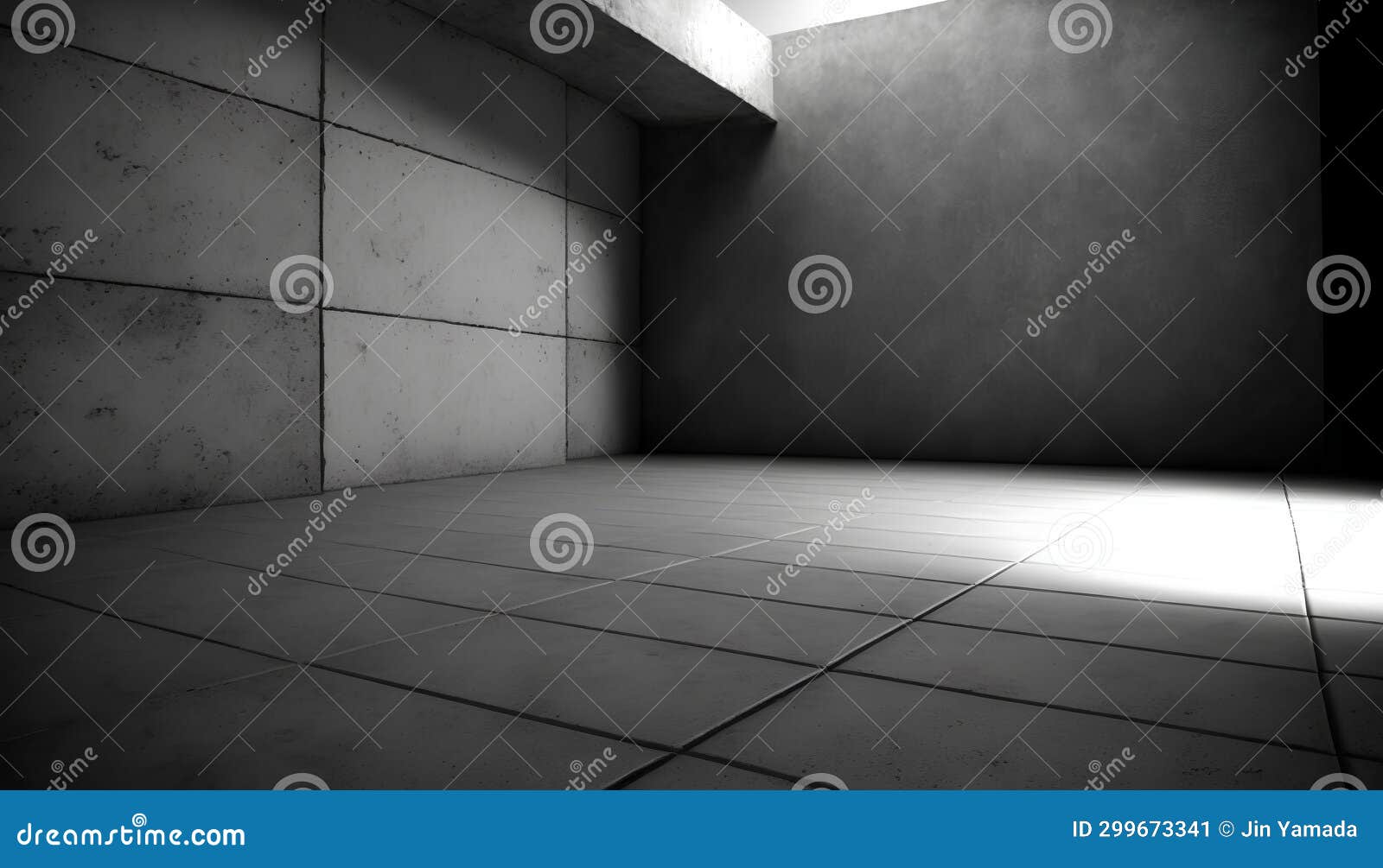 Abstract Empty Room with Concrete Wall and Floor, 3d Render ...