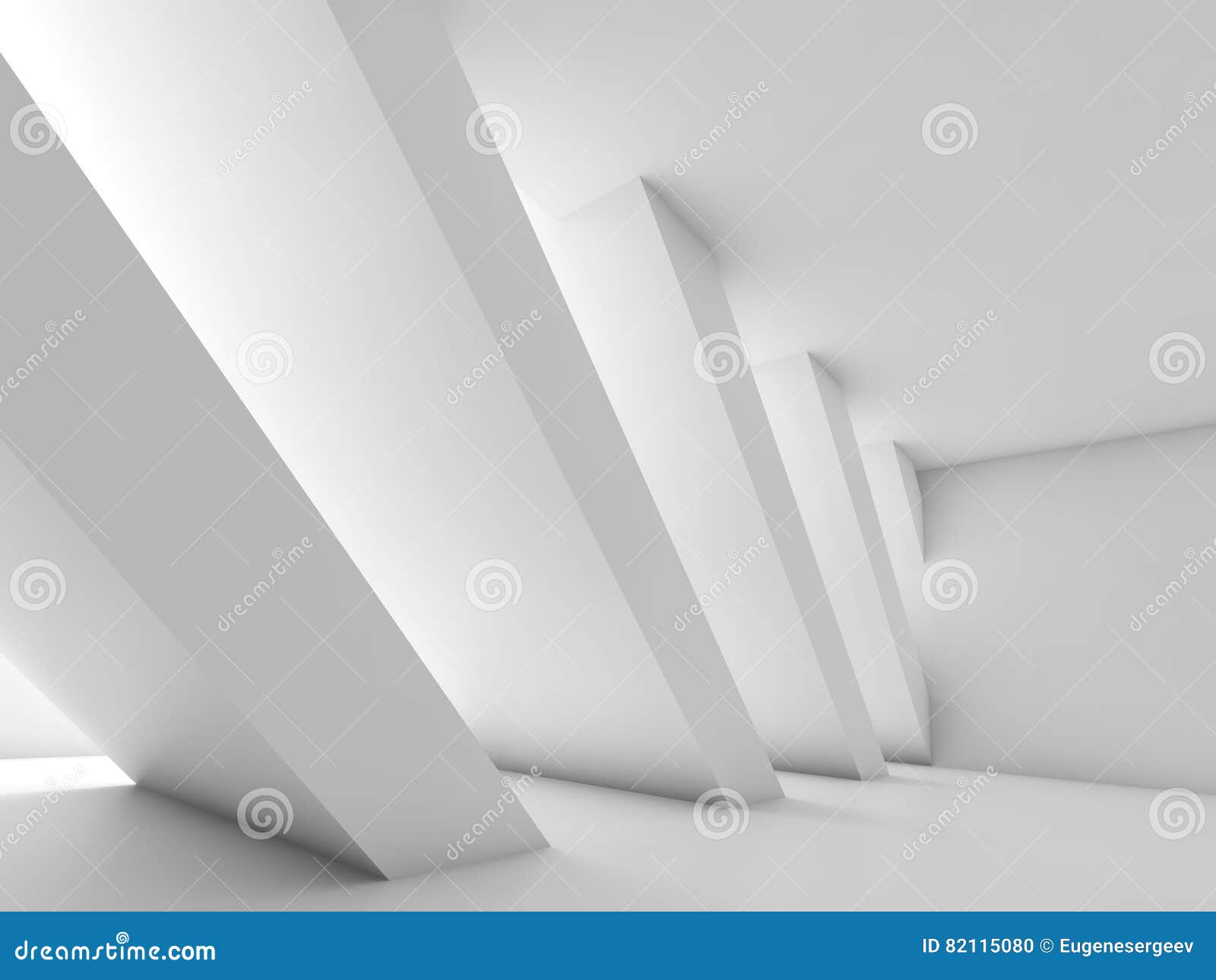 Abstract Empty Room. Diagonal Columns 3d Stock Illustration ...