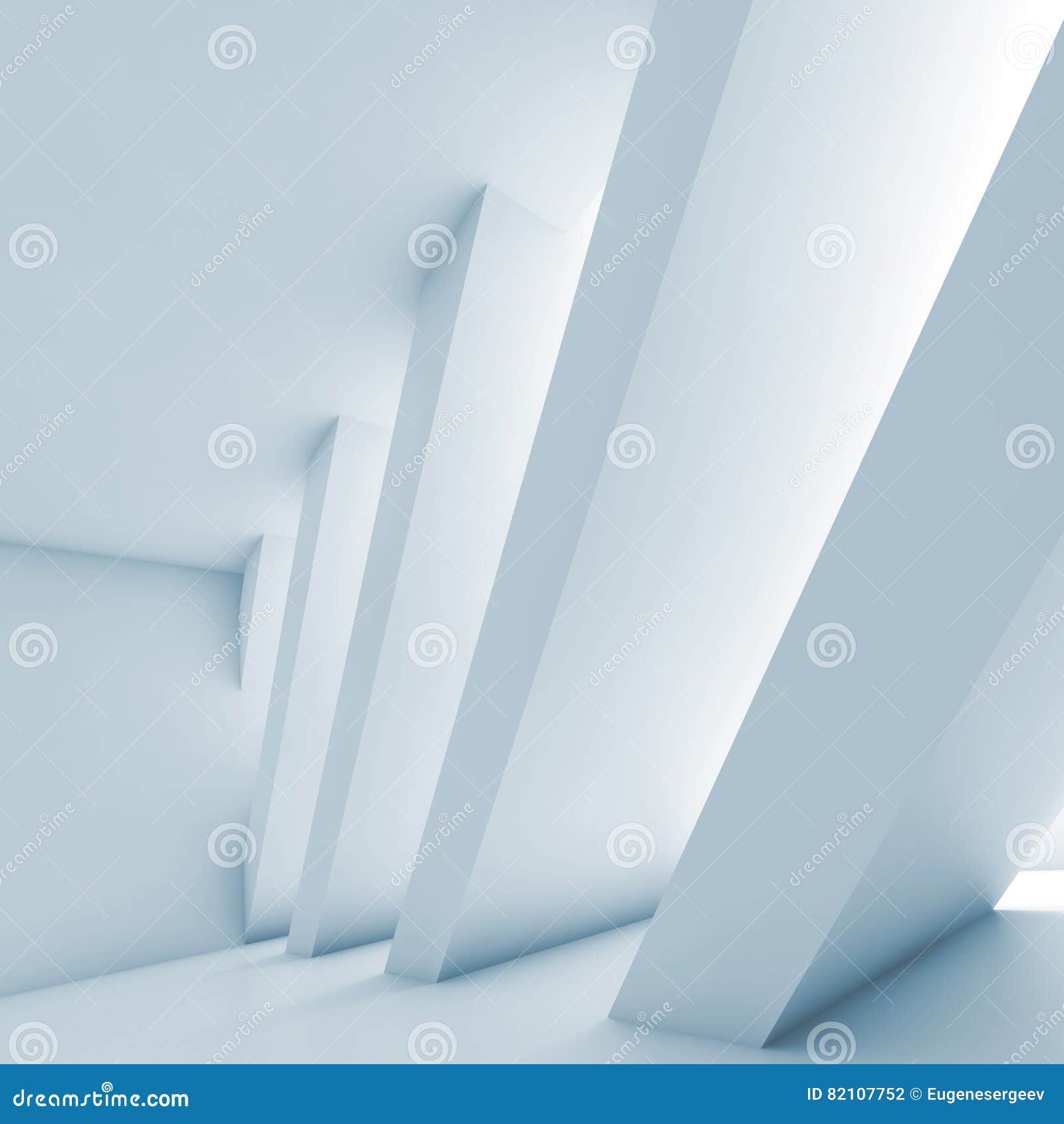 Abstract Empty Room, Diagonal Columns in a Row Stock Illustration ...