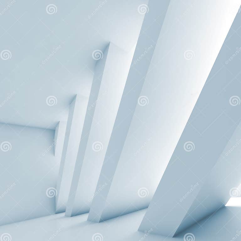 Abstract Empty Room, Diagonal Columns in a Row Stock Illustration ...