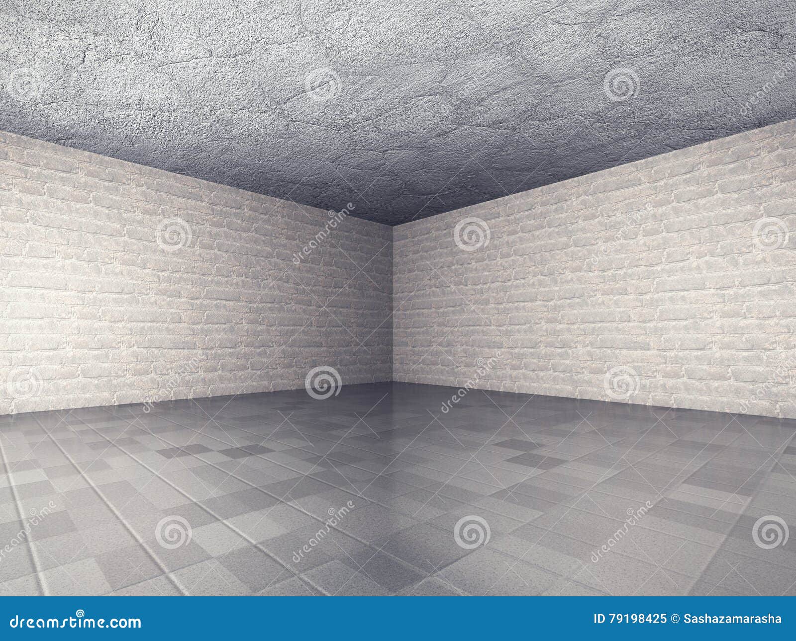 Abstract Empty Room Interior Architecture Background. Brick Wall Stock ...