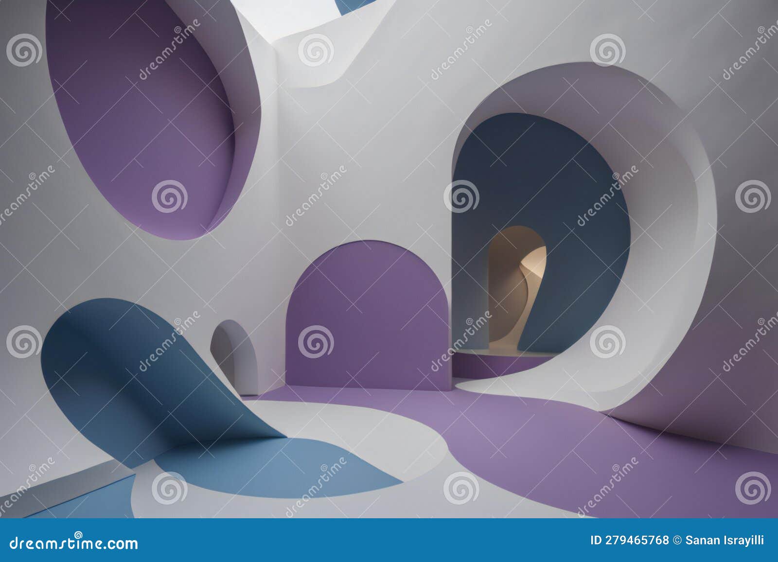 Abstract Empty Room Interior with Geometric Shapes. Ai Generated Stock ...