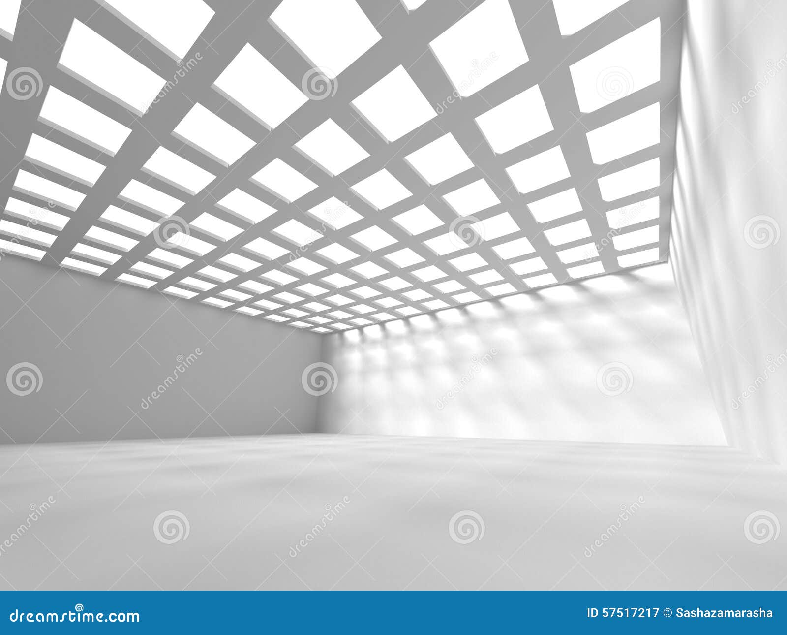 Abstract Empty Room Interior with Lattice Roof Stock Illustration ...