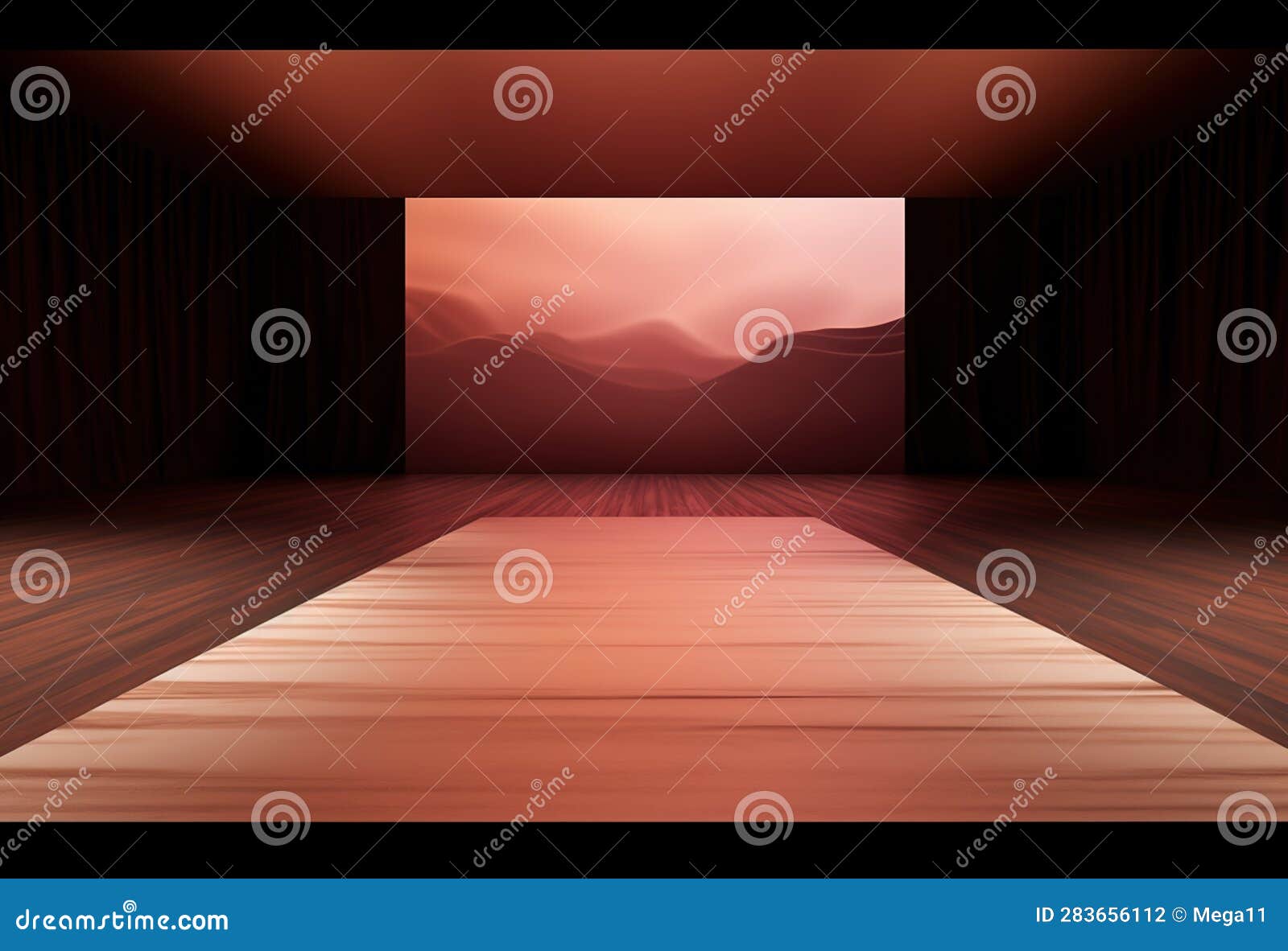 Generative AI: Abstract Empty Stage for Performance Stock Illustration ...