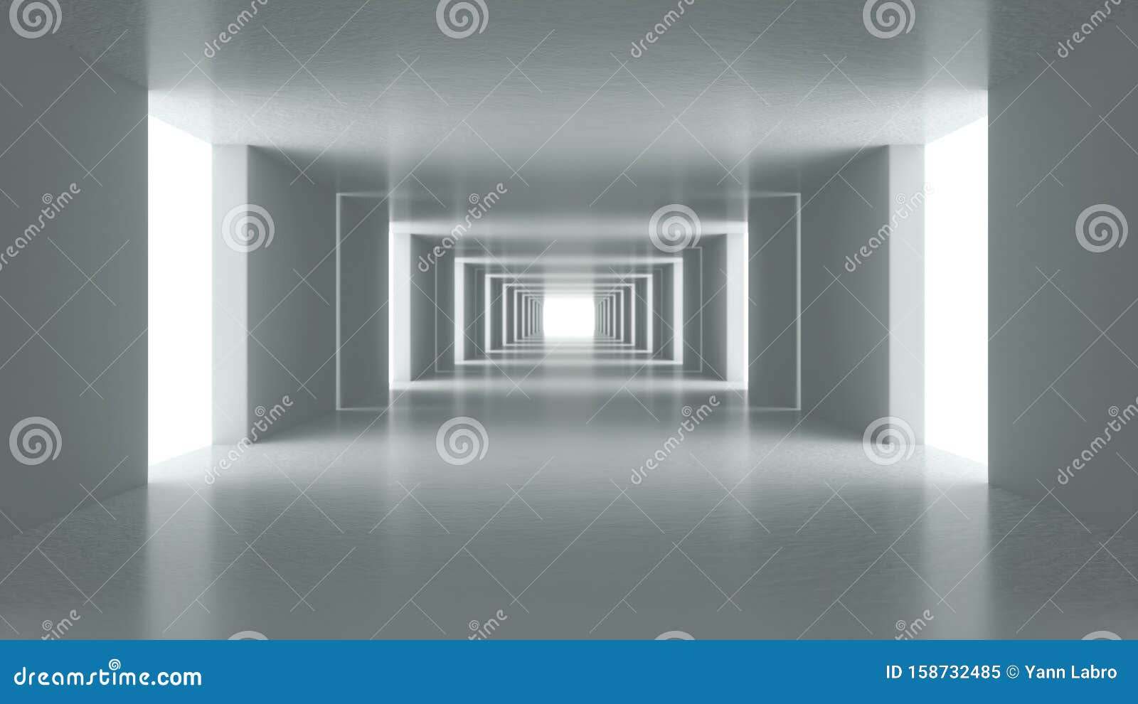 Abstract Empty White Corridor with Walls, Bright Light and Shadows ...