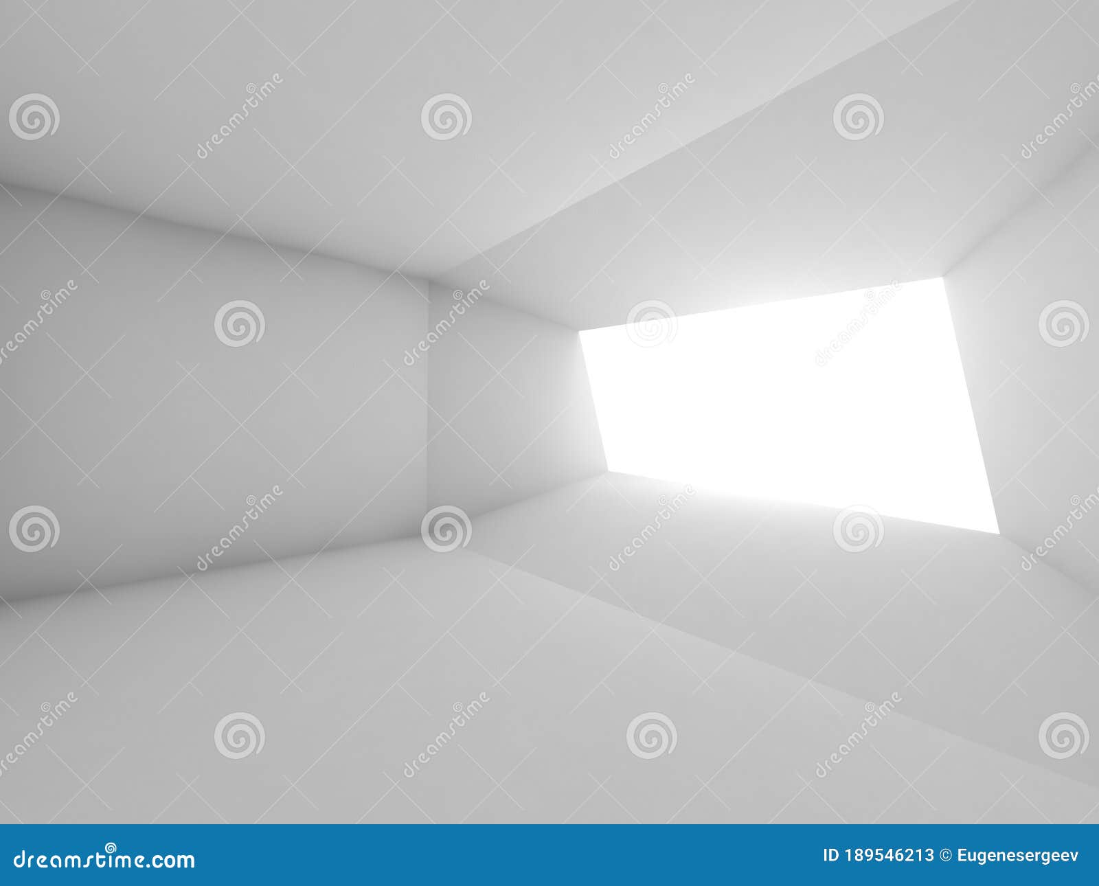 Abstract Empty White Interior with Light Portal Stock Illustration ...