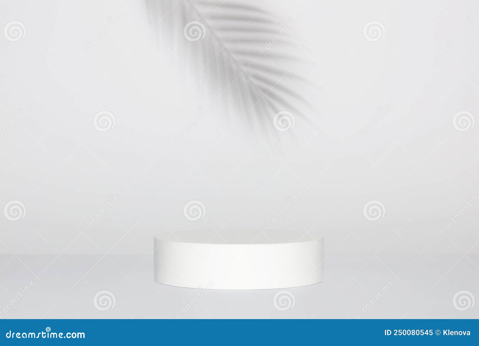 Abstract Empty White Podium with Leaves Shadows on Grey Background ...