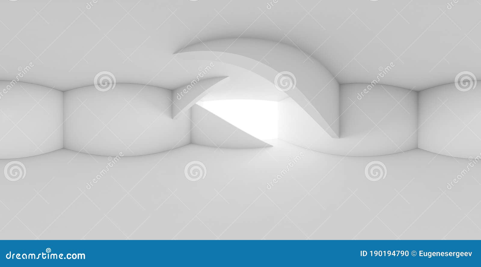 Abstract Empty White Room, 3d Panorama Stock Illustration ...