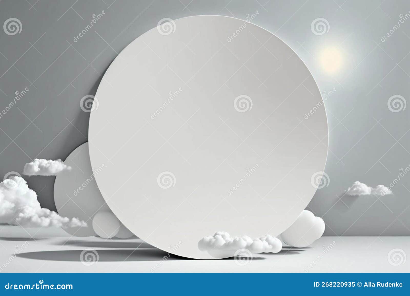 Abstract Empty White Round Mockup. AI Generated Stock Illustration ...