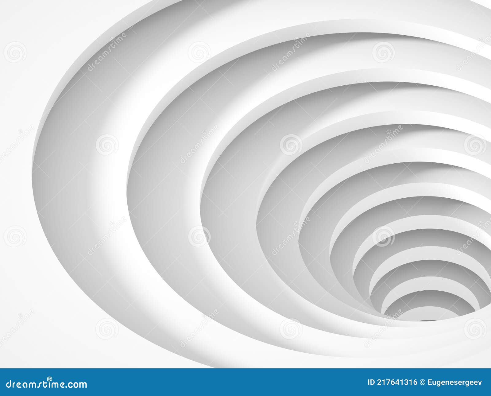 Abstract Empty White Tunnel Portal Goes Down, 3 D Stock Illustration ...