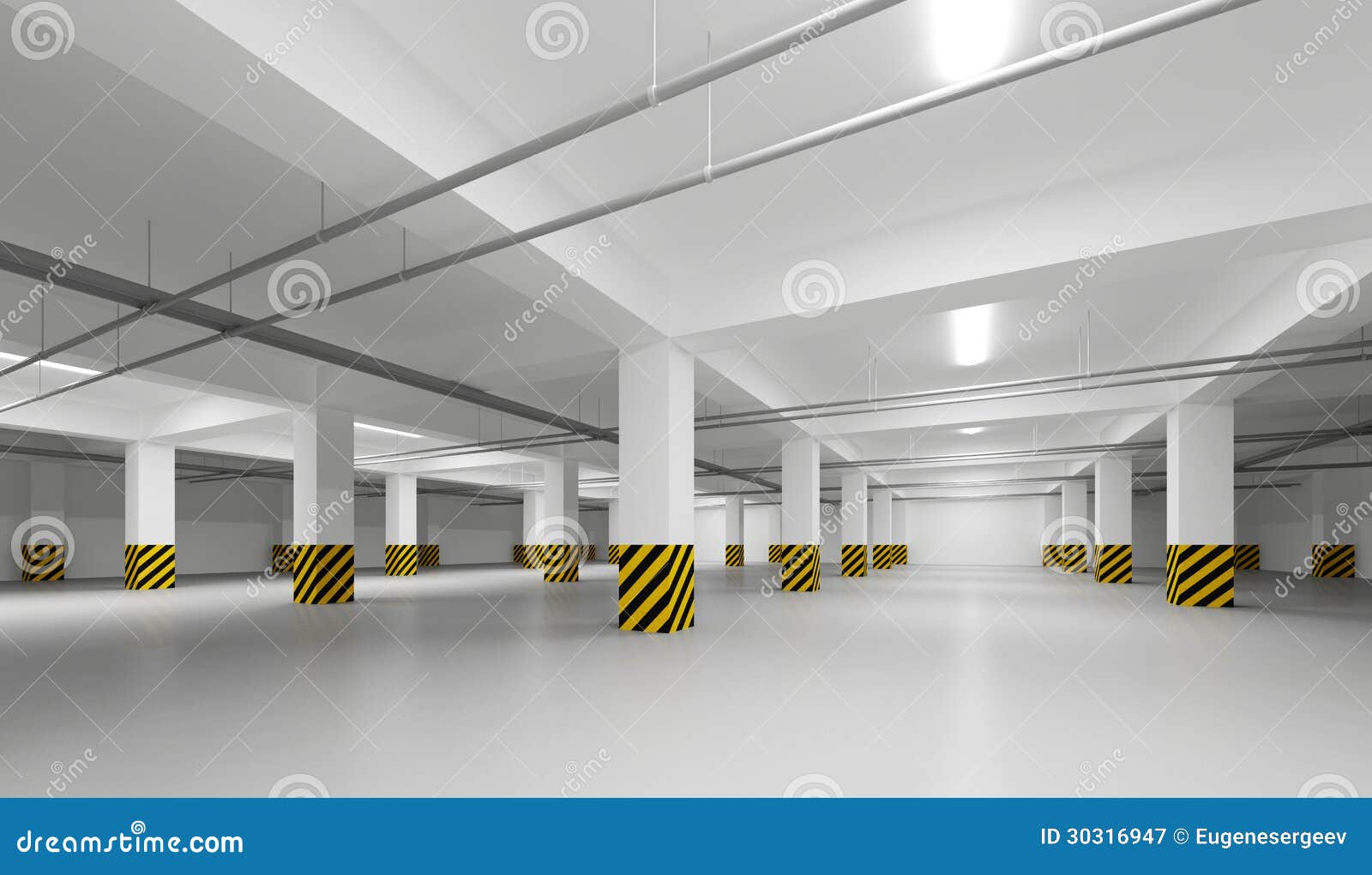 Abstract Empty White Underground Parking Stock Illustration ...