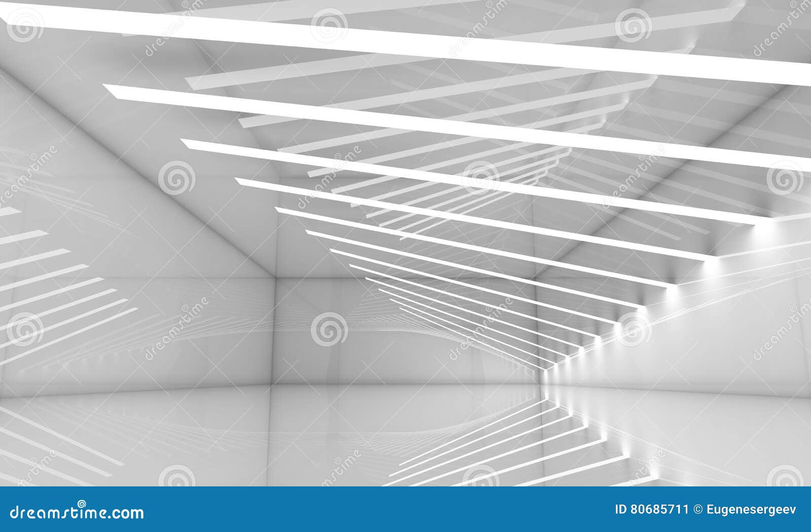 Abstract Empty Wide White Hall Interior Stock Illustration ...