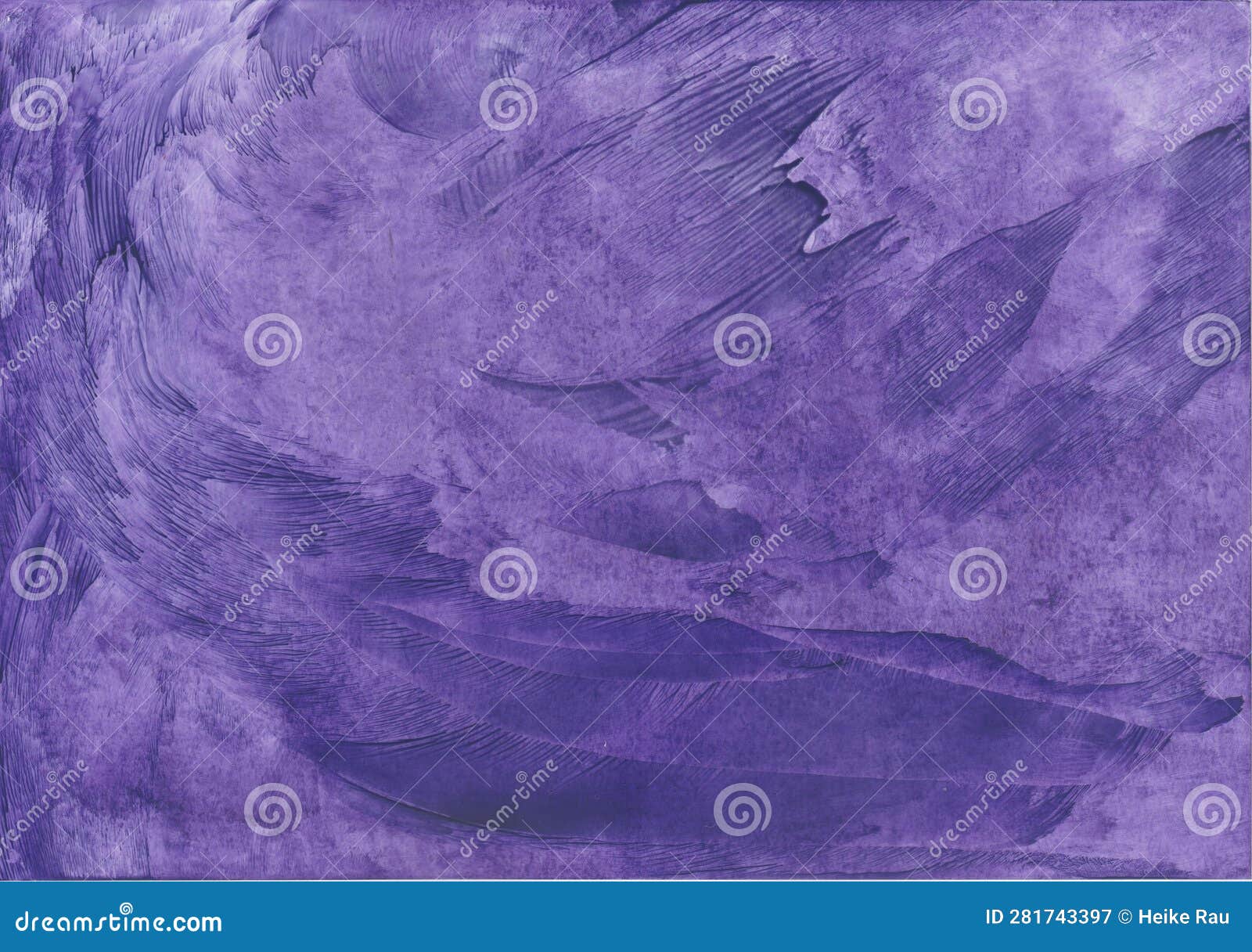Abstract Encaustic Painting in Purple Blue with Waves, Pattern and ...