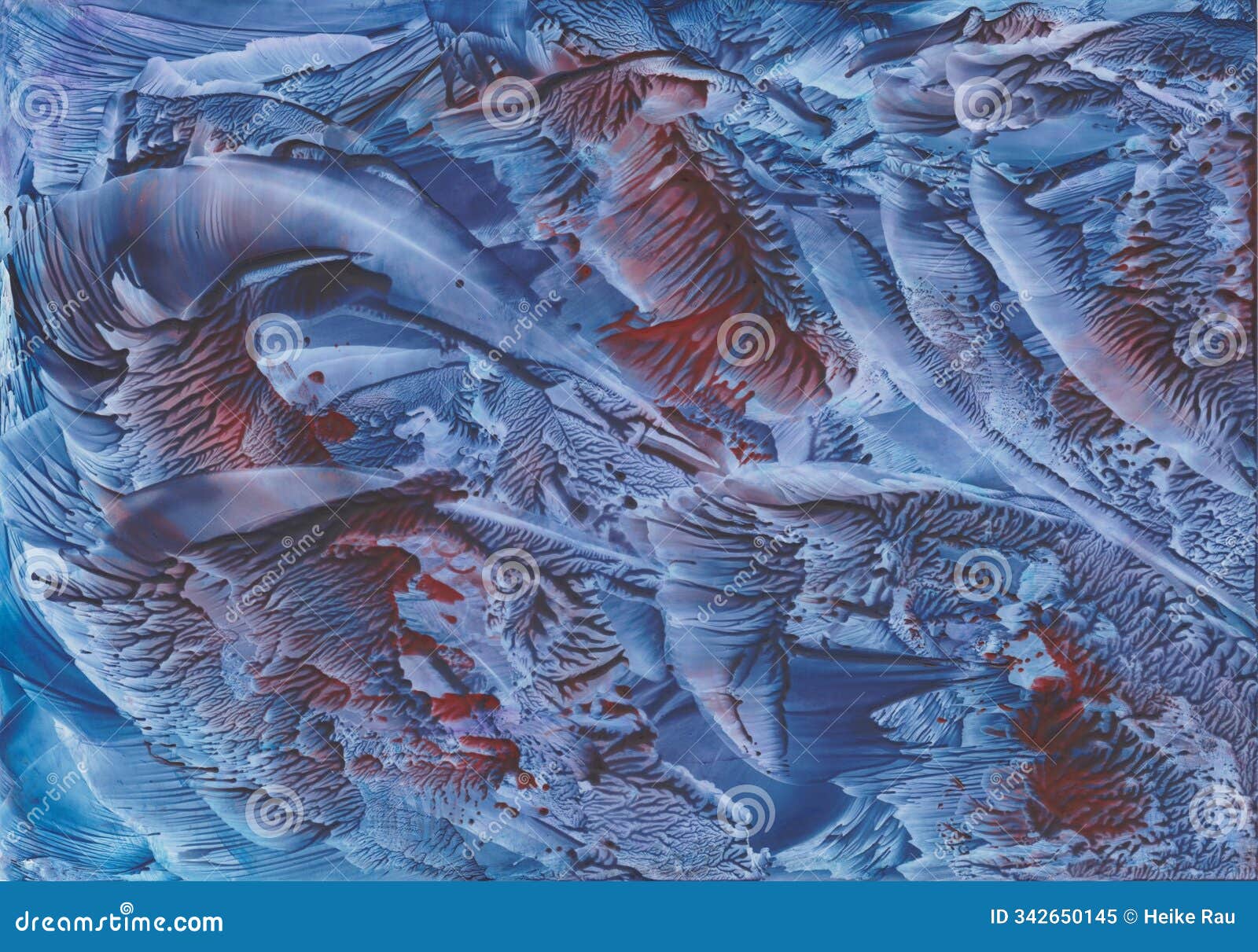 Encaustic Painting With An Abstract Pattern In Blue And Violet Royalty ...