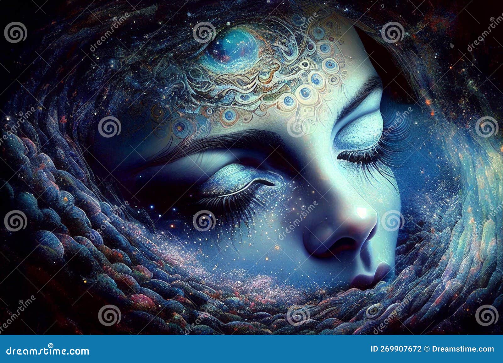 Abstract Endless Imagination while Sleeping with Generative AI Stock ...