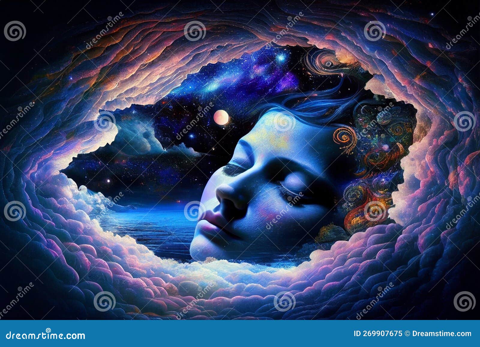 Abstract Endless Imagination while Sleeping with Generative AI Stock ...