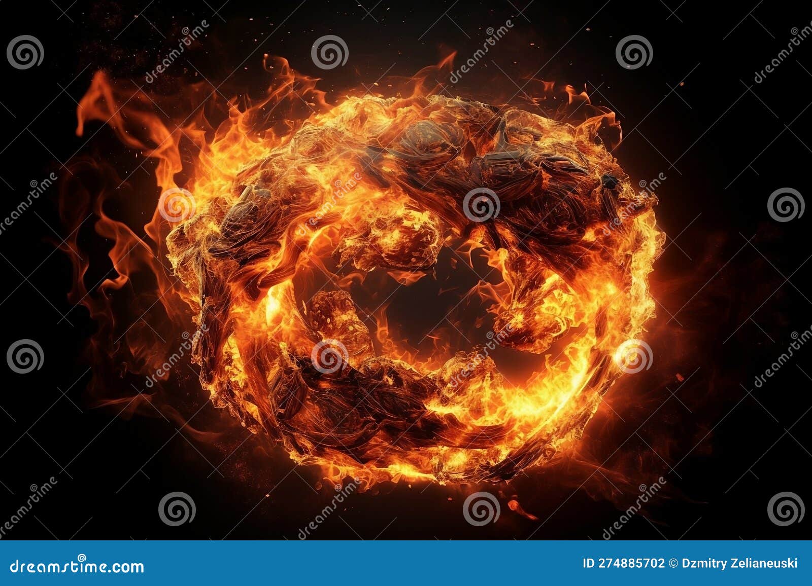 Abstract Endless Shape on Fire. the Concept of Eternity. Bright Fire ...