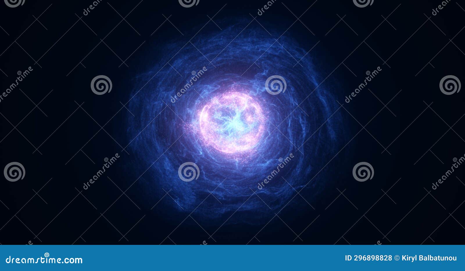 Abstract Energy Magic Blue Sphere Ball Atom Round Molecule Made Stock ...