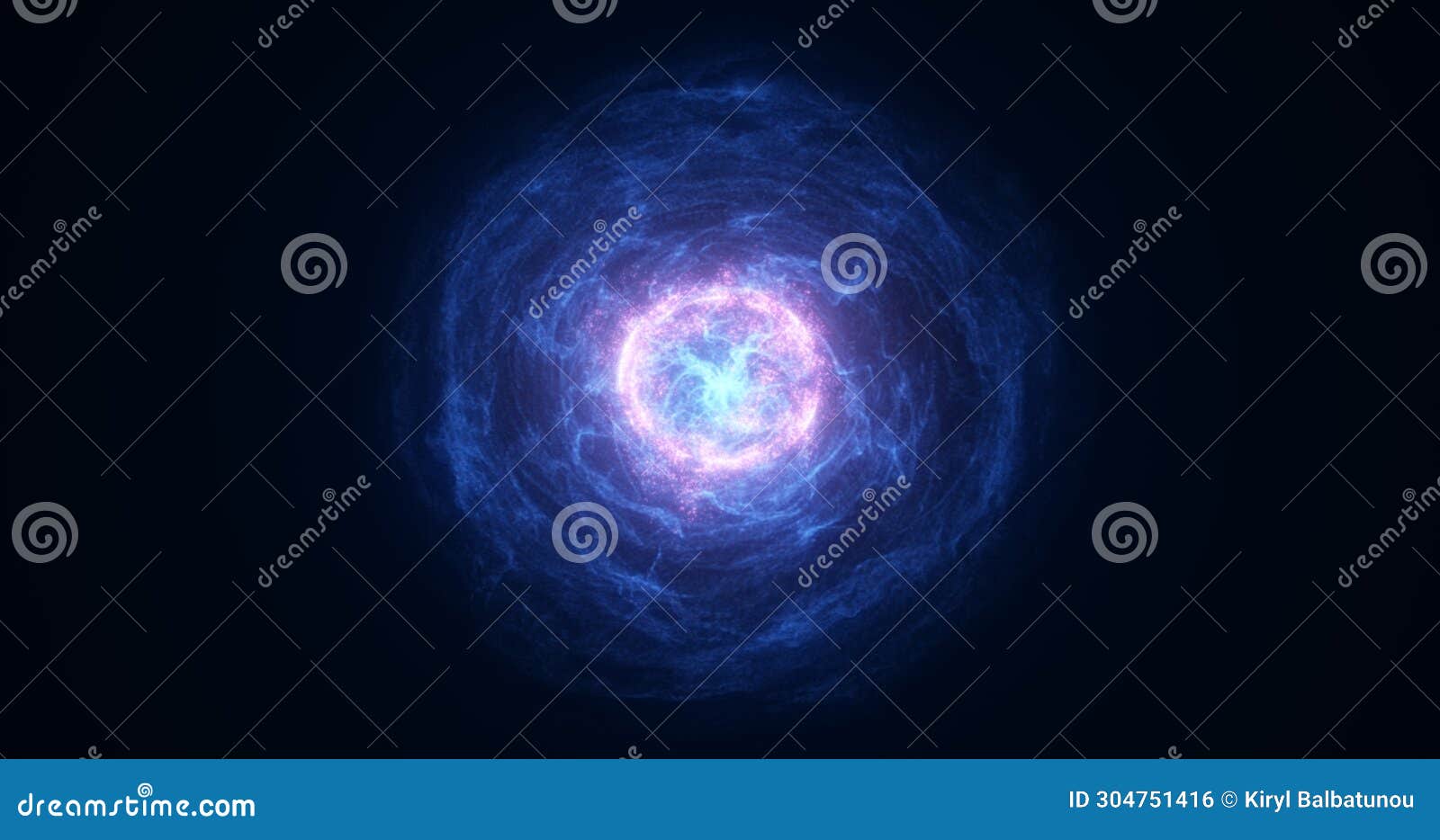 Abstract Energy Magic Blue Sphere Ball Atom Round Molecule Made of ...