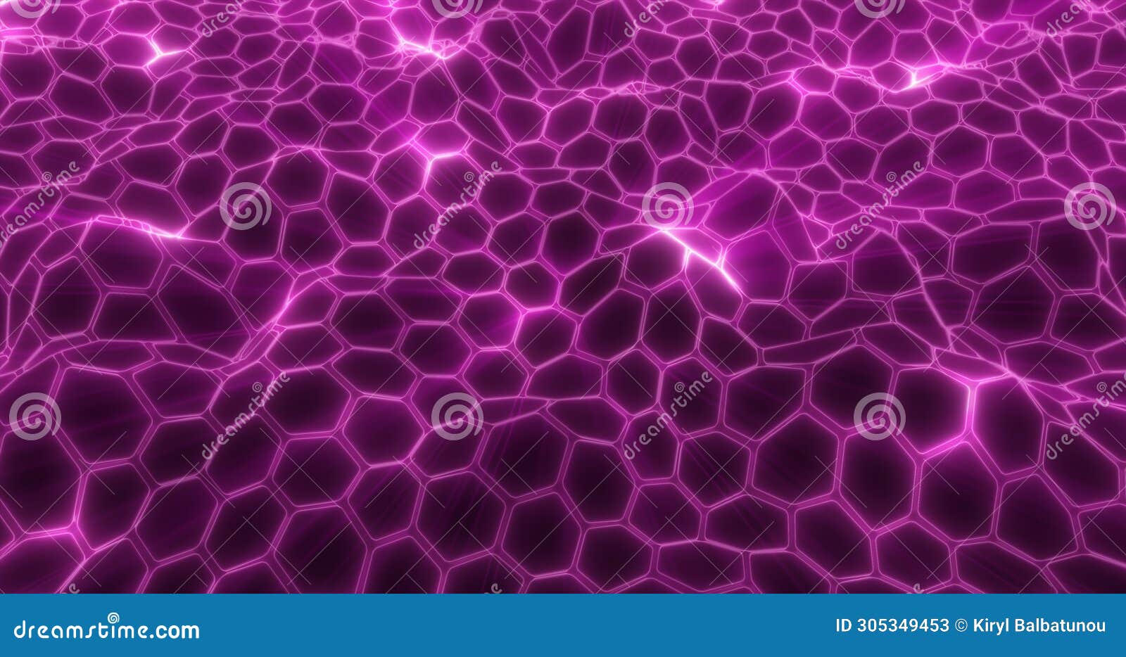 Abstract Energy Purple Cells Hexagons with Waves Background Stock Image ...