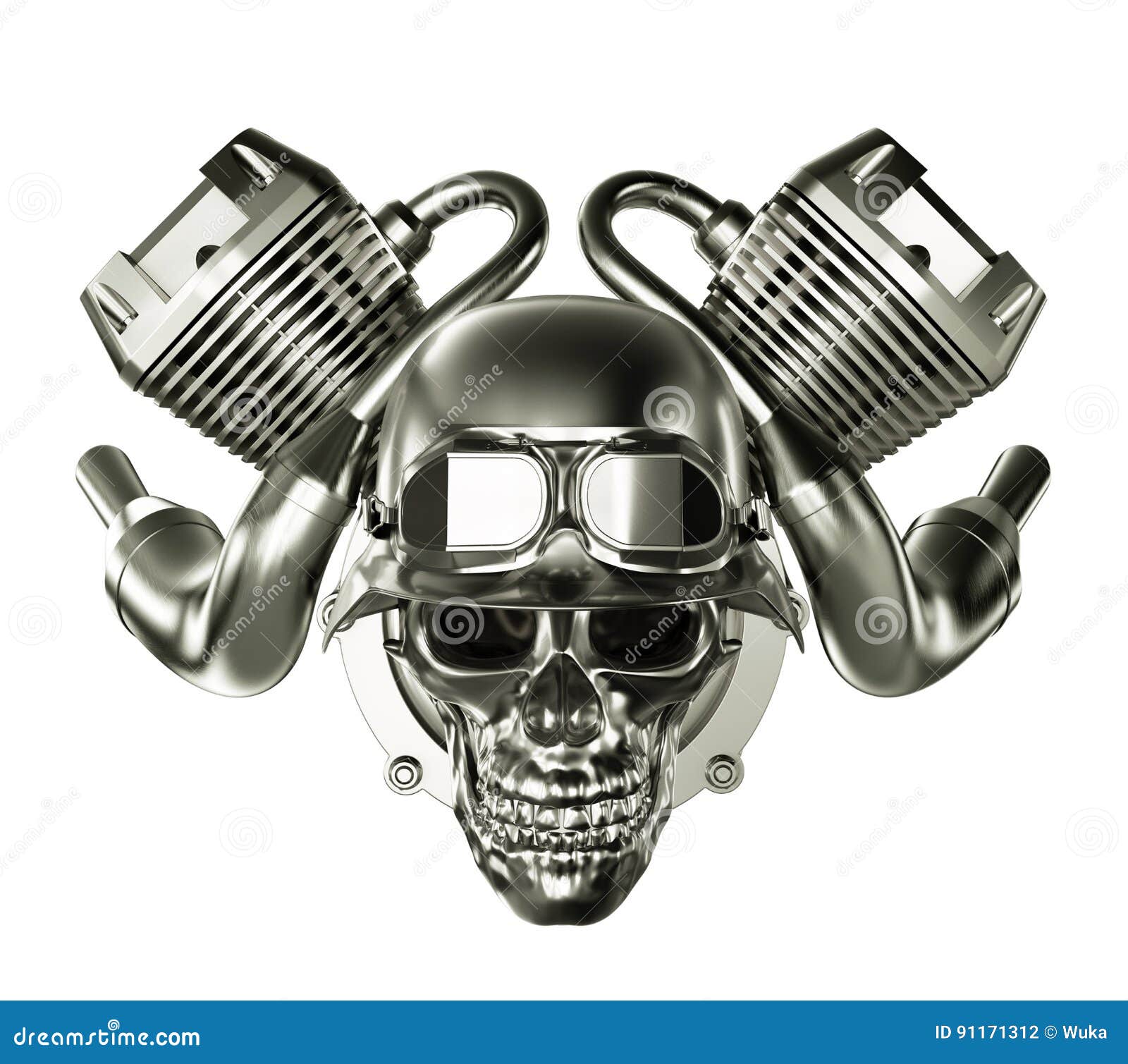 Abstract Engine Motor with Skull Stock Illustration - Illustration of ...