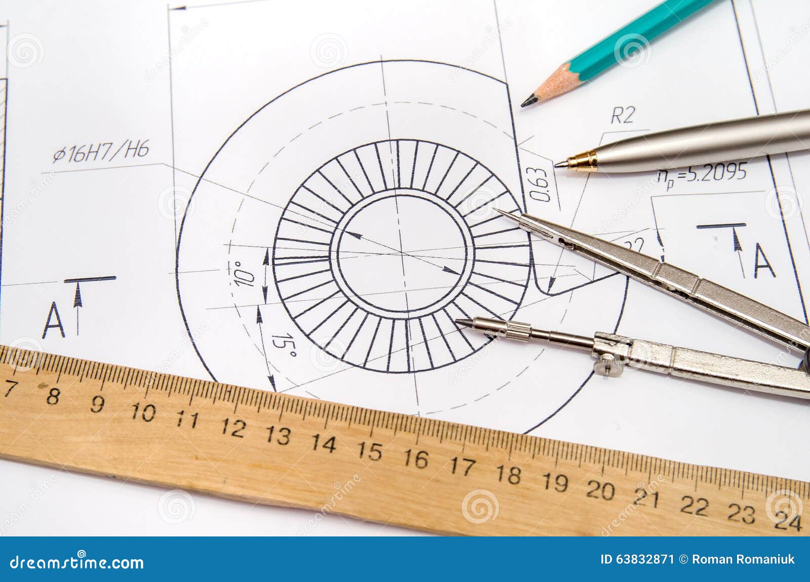 Engineering Drawing Abstract Background