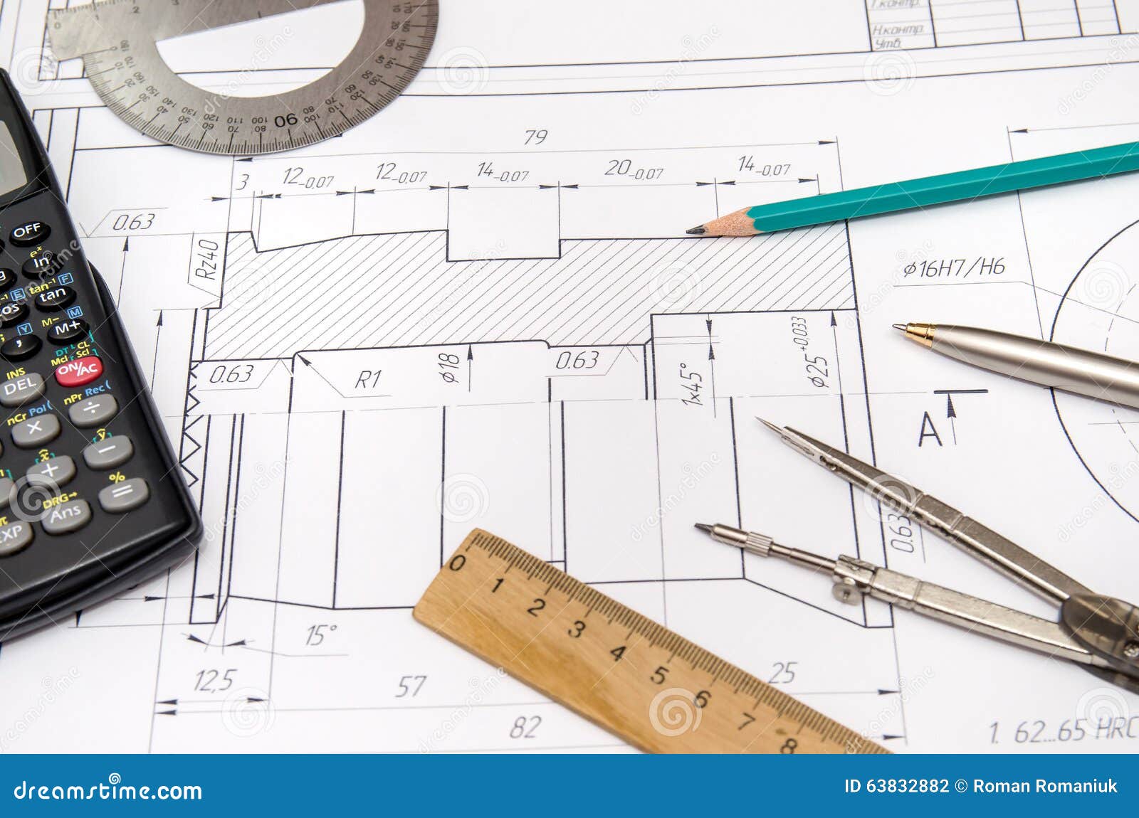 Abstract Engineering Drawings Stock Photo - Image of blueprint, graphic ...