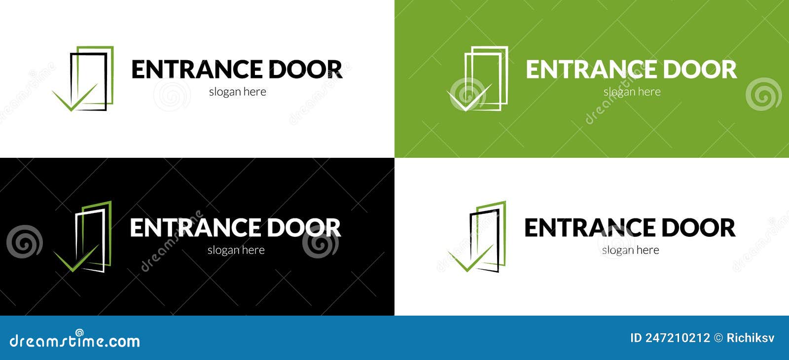 Abstract Entrance Door Logo Set Stock Vector - Illustration of closed ...