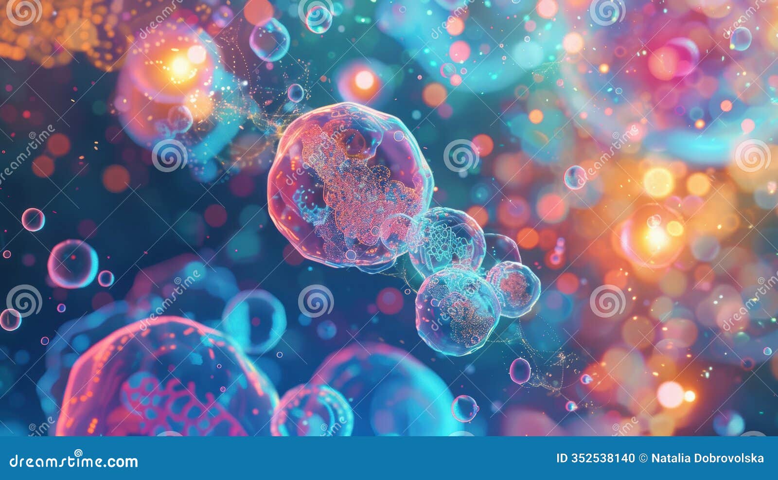 Abstract Enzyme and Protein Interaction Showing Molecular Reaction ...