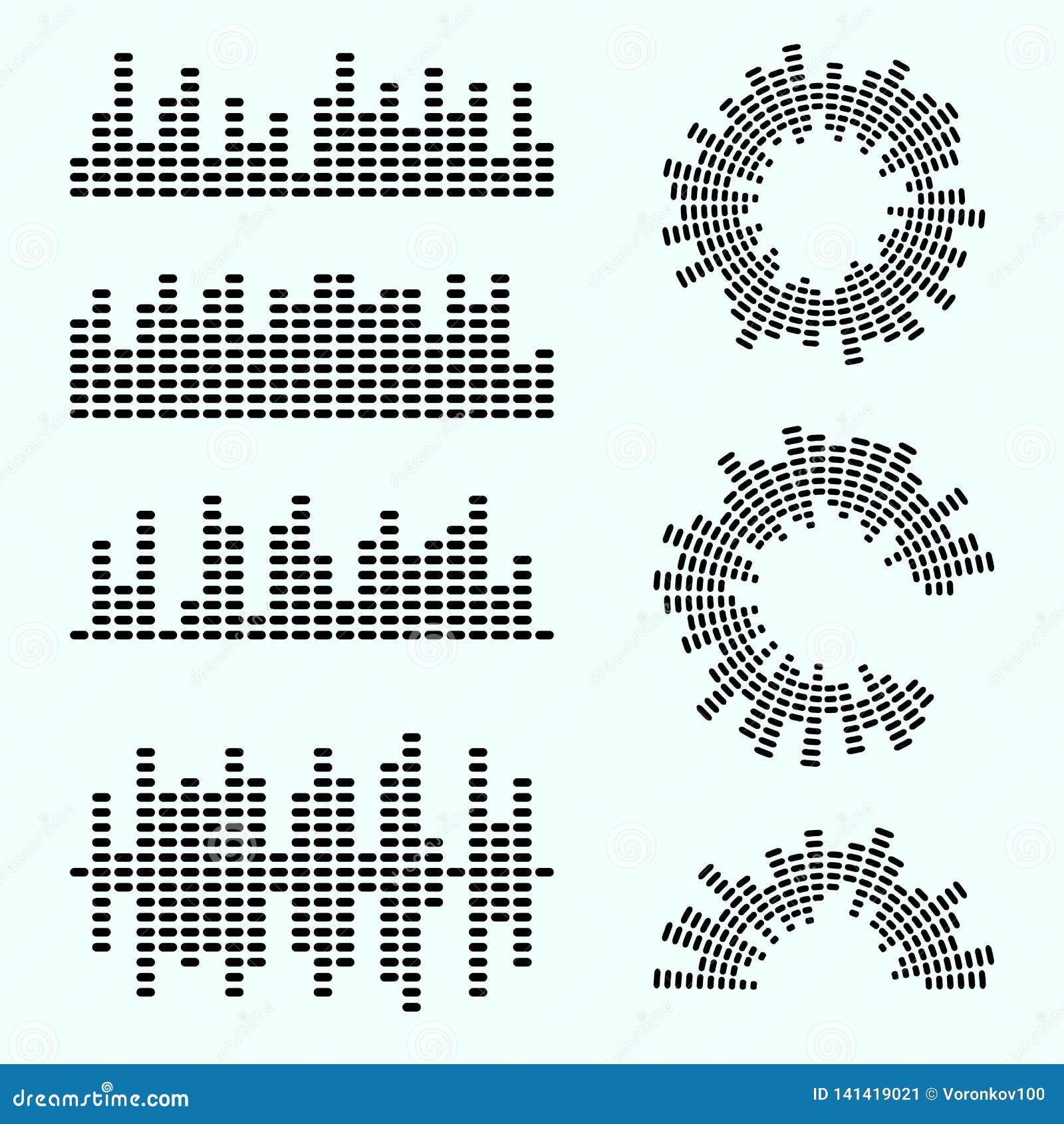 Abstract Equalizer of Music of Different Forms. Symbol, Monochrome ...