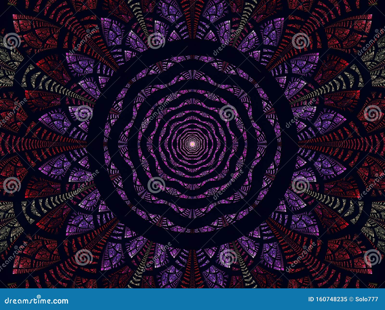 Abstract Mandala Flower - Colored Digitally Generated Image Stock ...