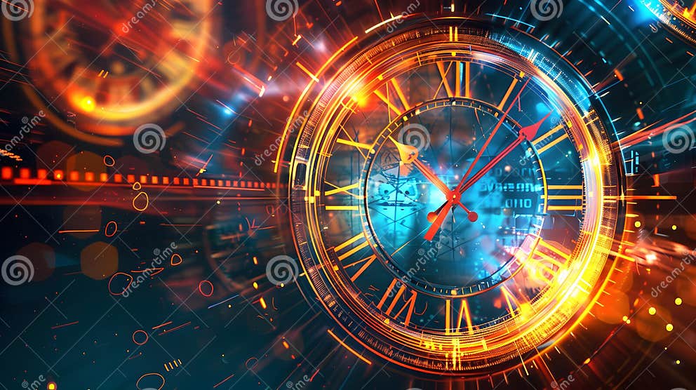 Abstract Eternity Background with Clock Stock Image - Image of hour ...