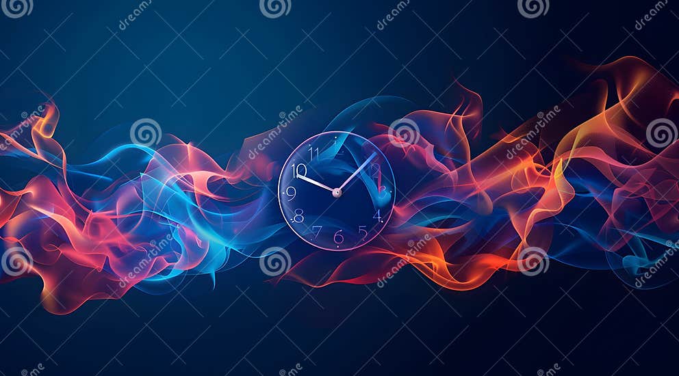 Abstract Eternity Background with Clock Stock Image - Image of glowing ...