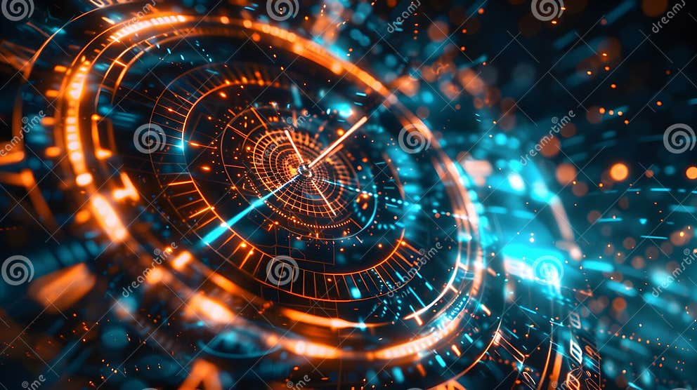 Abstract Eternity Background with Clock Stock Photo - Image of clock ...