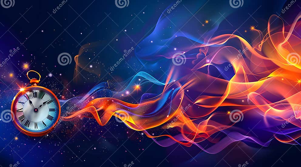 Abstract Eternity Background with Clock Stock Photo - Image of ...