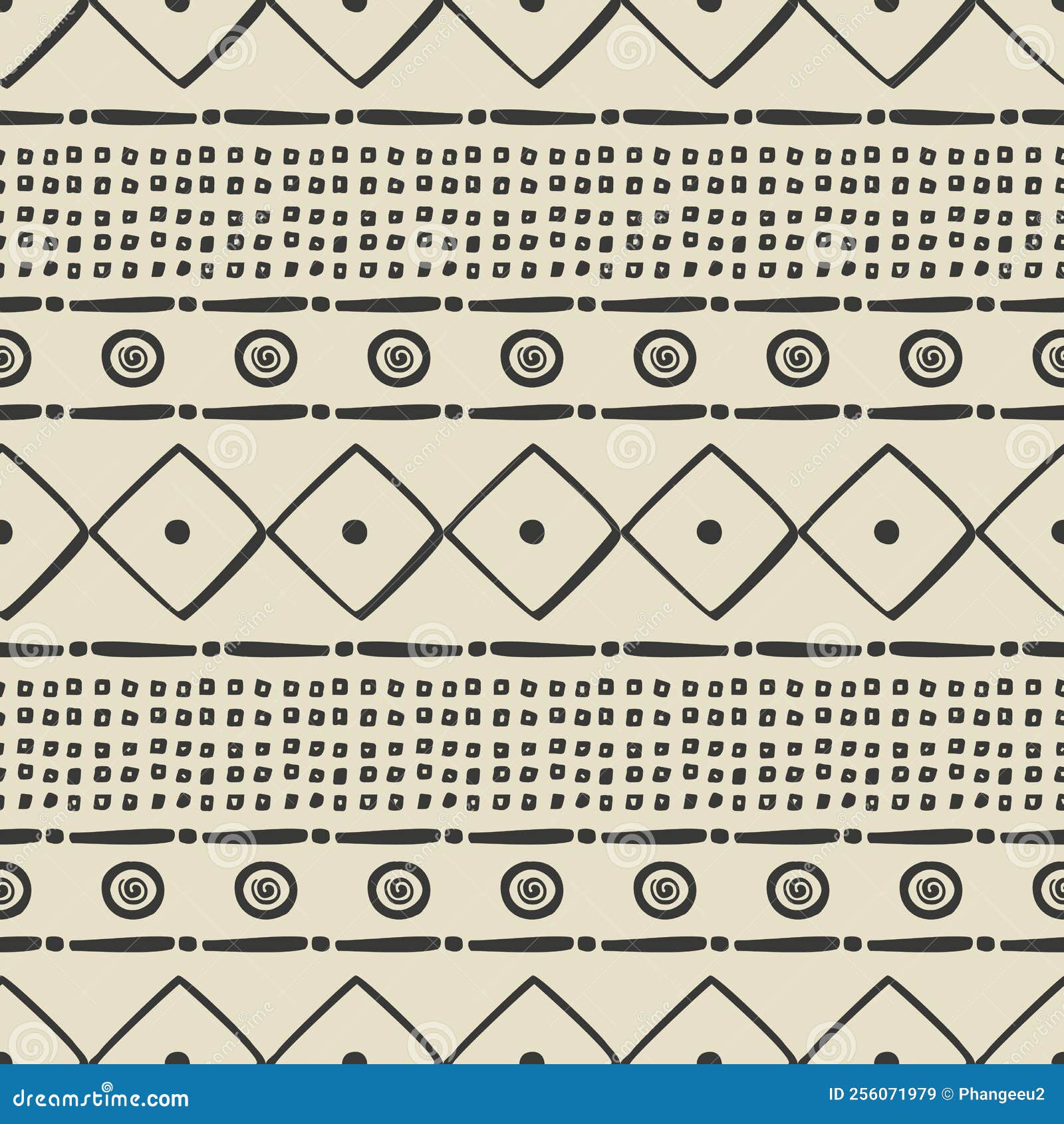 Abstract Ethnic Border Seamless Pattern Stock Vector - Illustration of ...