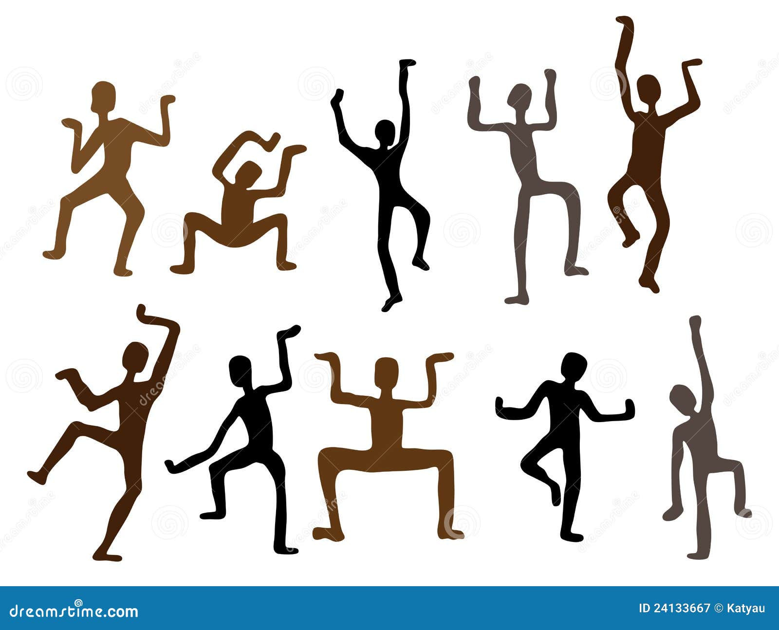 Abstract Ethnic Dance Men. Vector Illustration Stock Illustration ...