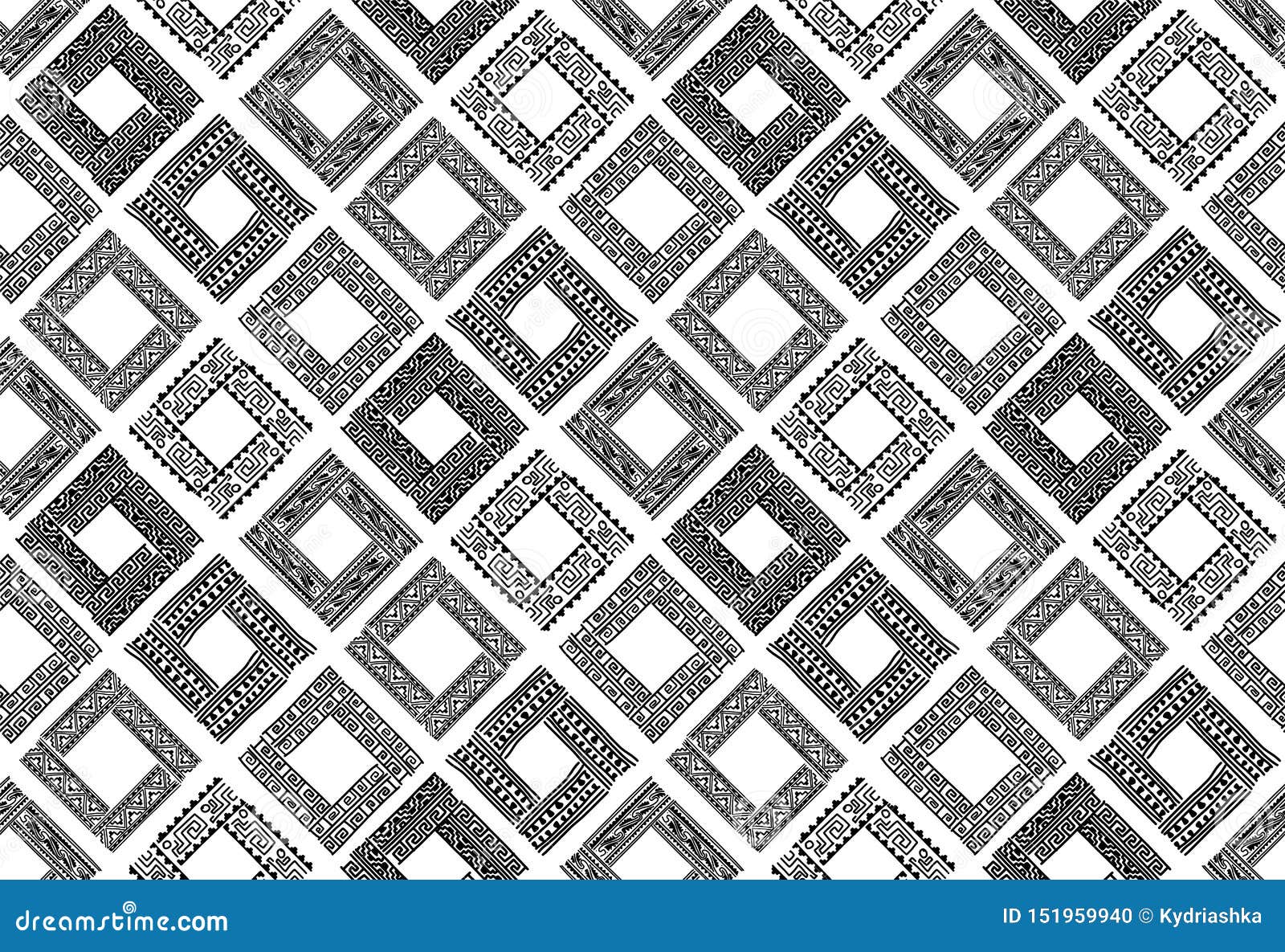Abstract Ethnic Frames, Seamless Pattern For Your Design Stock Vector ...