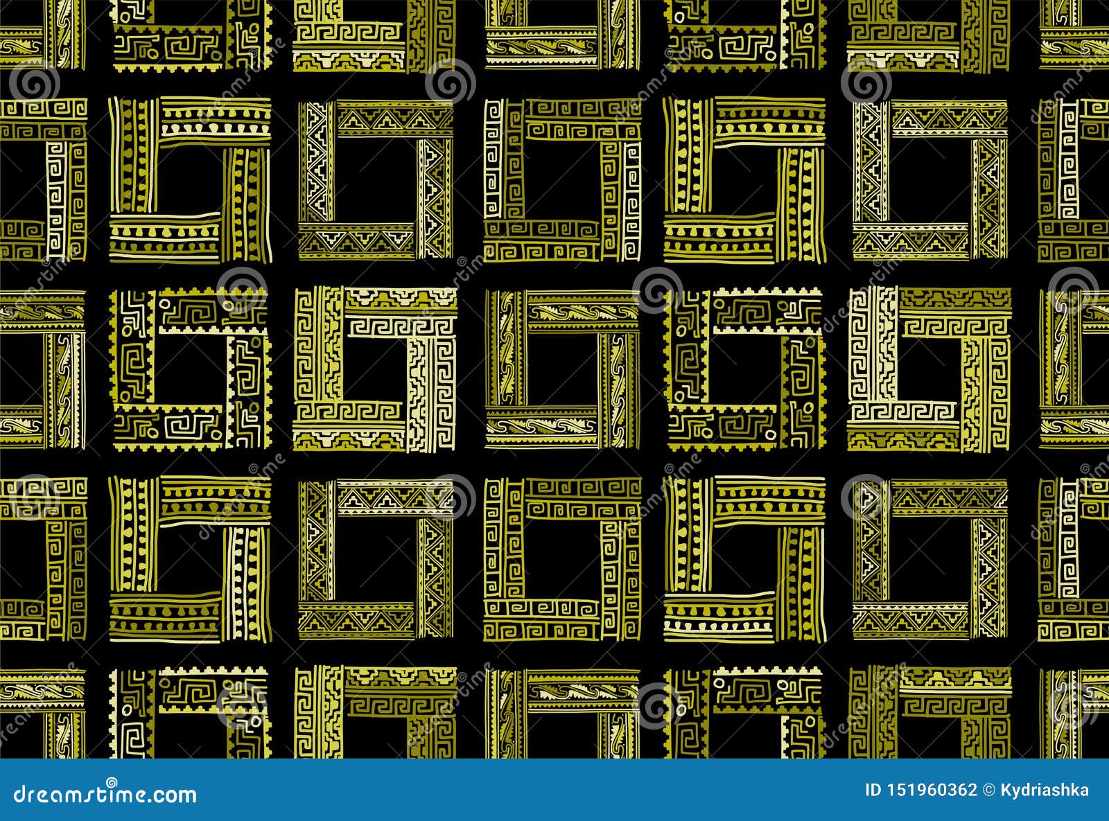 Abstract Ethnic Frames, Seamless Pattern for Your Design Stock Vector ...