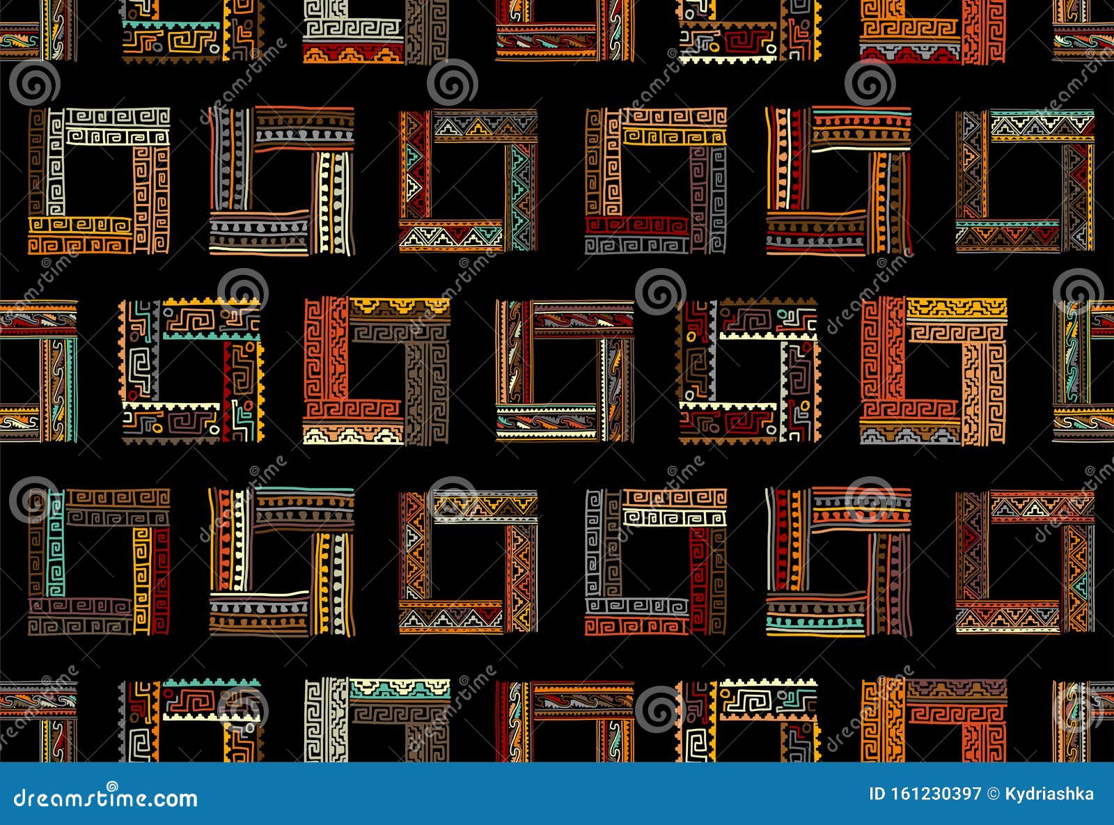 Abstract Ethnic Frames, Seamless Pattern for Your Design Stock Image ...