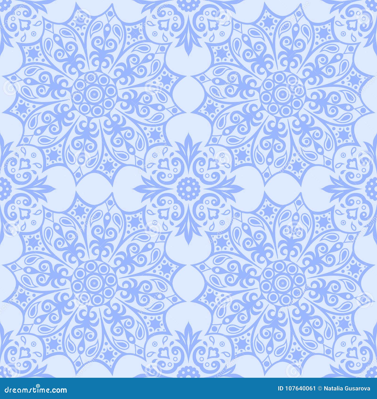 Abstract Ethnic Light Blue Background. Seamless Ethnic Pattern. Stock ...