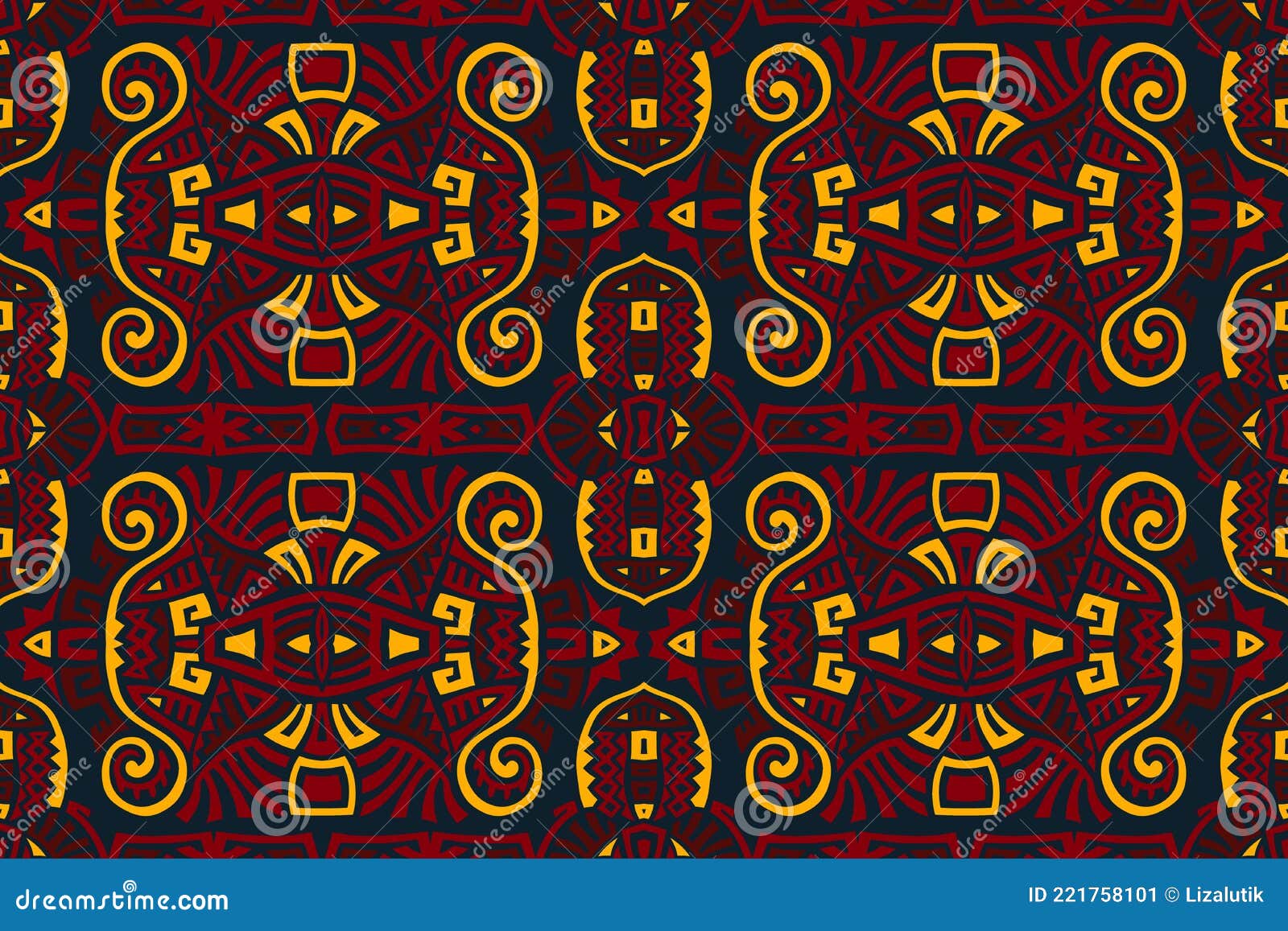 Abstract Ethnic Style Vector Seamless Pattern Stock Vector ...